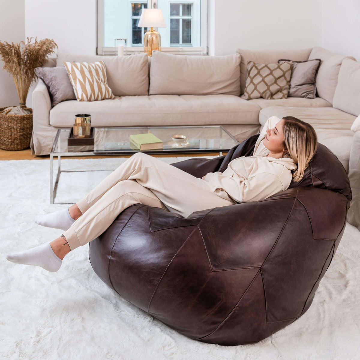 Sitzsack aus natürlichem Leder