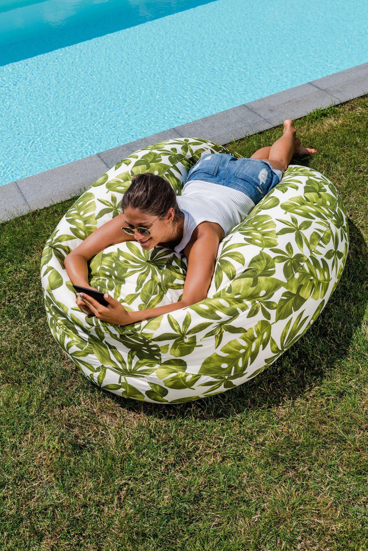 Sitzsack in brasilianischem Design. Handgefertigt. Jedes Stück ein Unikat.